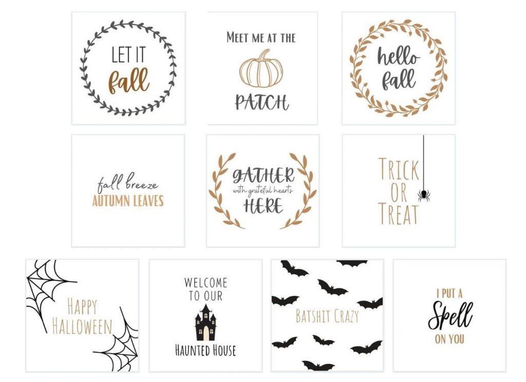 10 FREE Fall And Halloween Printables - Perfect For 8x8 Frames ...